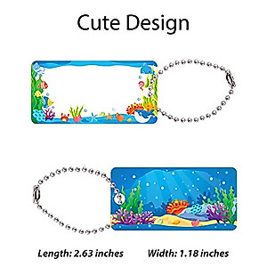 Child ID Bag Tags, Write-On Kids Name Tags for Backpack, Lunchbox & Diaper Bag, Great for Preschool & Daycare, Pack of 6 (Blue Ocean)