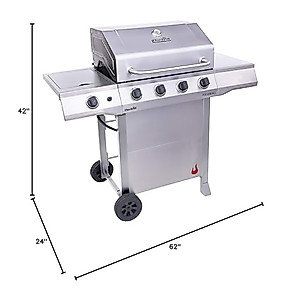 Char-Broil 463352521 Performance 4-Burner Cart Style Liquid Propane Gas Grill, Stainless Steel & 3-4 Burner Large Basic Grill Cover