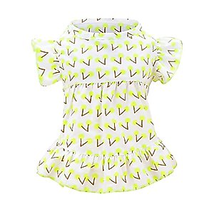 HonpraD Dog Dresses Large Pet Dresses Spring and Summer Pet Clothes Spring Cute Pet Supplies Cotton Dresses Thin Skirt