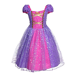 JerrisApparel Girl Princess Costume Dress for Birthday Party (3T, Purple with Accessories)