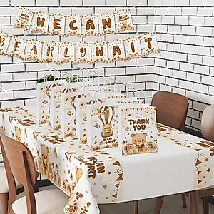 GREHUMOR Bear Baby Shower Decorations -Neutral Bear Baby Shower Paper Bags We Can Bearly Wait Gift Bags with Handles Thank You Gift Bags