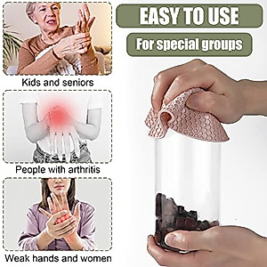 4pcs Silicone Jar Opener Gripper Pad, 5.7 Inch 6.8 Inch Jar Gripper Pad Multi-Purpose Round Honeycomb Jar Opener for Weak Hands Seniors Elderly Kids (Grey, Blue, Green, Pink)