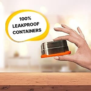 Anas Small Stackable Snack Containers | Leak-Proof Stainless Steel Containers With Lids (Rectangular)