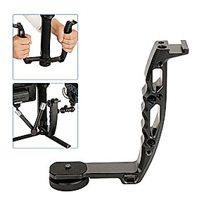 DH03 Handheld Gimbal Grip with Cold Shoe for Mounting Monitors, Microphones, LED Light etc Compatible with DJI Ronin-S, Ronin SC 2, Zhiyun Weebill LAB, Crane 2, Plus, Moza Air Mini Dual Grip