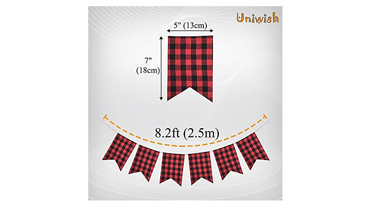 Uniwish Buffalo Plaid Banner for Baby Showers & Parties