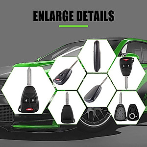SCITOO 1PC 3 Buttons Keyless Entry Remote Car Key Fob Case Replacement for Dodge Buick Jeep Chrysler 2004-2012 FCC OHT692713AA-17 M3N5WY72XX-Q