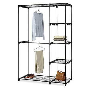 Whitmor Deluxe Double Rod Freestanding Closet Heavy Duty Storage Organizer