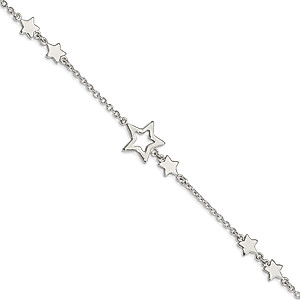 Solid Sterling Silver Star Bracelet