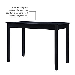 Linon Dark Charcoal Wooden Tavern Carter Table, Counter Pub Height
