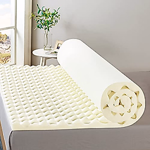 ZINUS 1.25 Inch Copper Cooling Memory Foam Mattress Topper with Airflow Design, Full, White