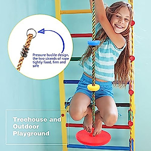 Puteraya 2 Pack Heavy Duty Tree Swing with Disc Swing Seat Playground Swing Set Climbing Rope with Platforms for Kids Outdoors Obstacle Course Jungle Gym Backyard Playground Accessories