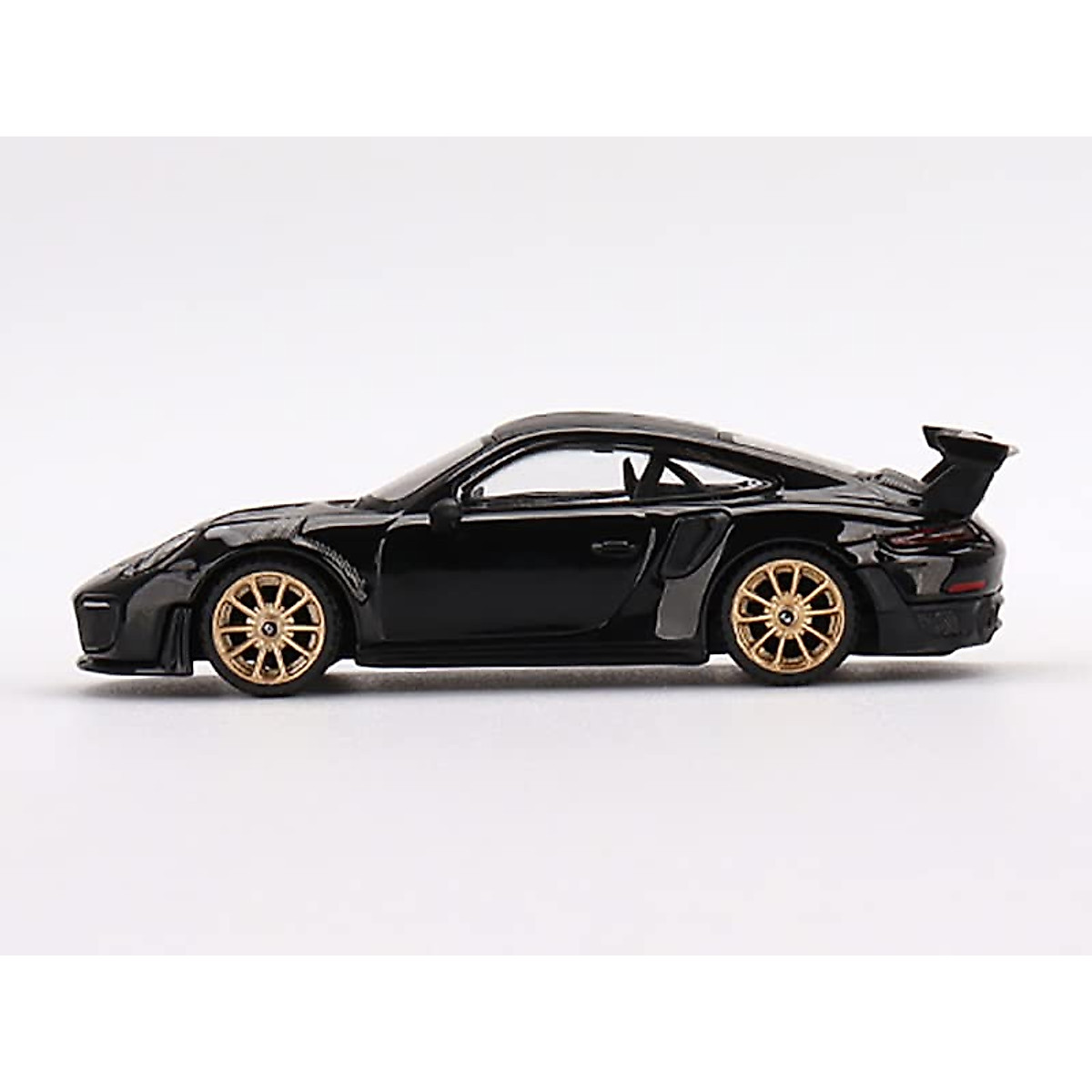 911 (991) GT2 RS Weissach Package Black with Carbon Stripes Ltd Ed to 3960 pcs Worldwide 1/64 Diecast Model Car by True Scale Miniatures MGT00401
