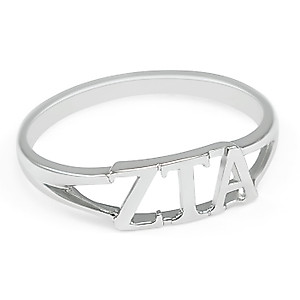 The Collegiate Standard Sterling Silver Zeta Tau Alpha ring with cut-out letters size 7