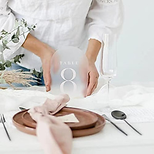 JINMURY Frosted Arch Table Numbers for Wedding, 15 Pack 5x7" Frosted Arch Acrylic Table Signs with Holder Acrylic Table Numbers 1-15, Perfect for Wedding Table Centerpiece Decoration