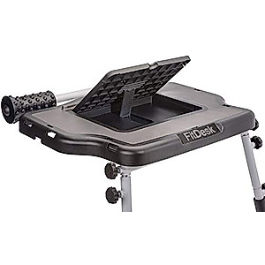 FitDesk Table Top Standing Desk with Massage Rollers and Forearm Supports - Soft Grip Surface Tablet Holder - No Scratch Grip Legs - Height Adjustable Range from 11" to 20"