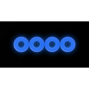 Teak Tuning Apex 71D Urethane Fingerboard Wheels, New Street Shape, 7.7mm Diameter, Ultra Spin Bearings - Made in The USA - White Blue Glow Colorway