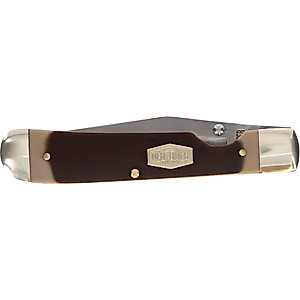 Old Timer 294OT Liner Lock Trapper 7.2in Traditional Pocket Knife with 1 High Carbon Stainless Steel Clip Point Blade, Pocket Clip, and Ergonomic Sawcut Handle for Hunting, Camping, EDC, and Outdoors