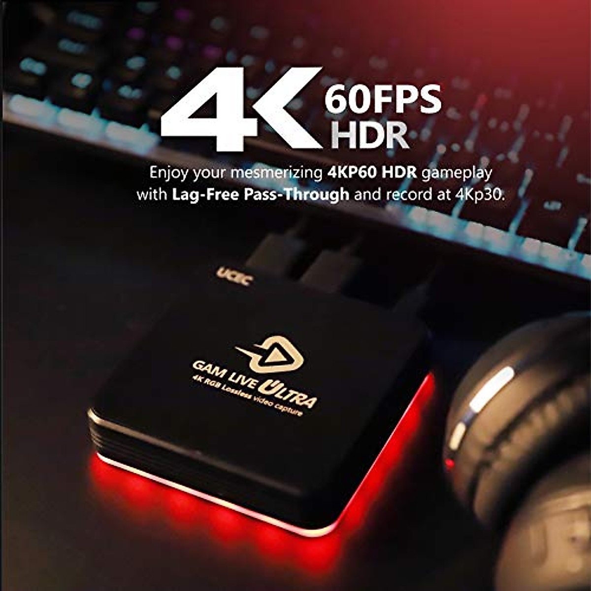 UCEC Capture Card for Streaming GAM Live, Ultra 4K60 Video Gamer Recording for PS5, PS4, Xbox Series X/S, Xbox, Nintendo Switch, USB 3.0, 1440p 120FPS HDR10