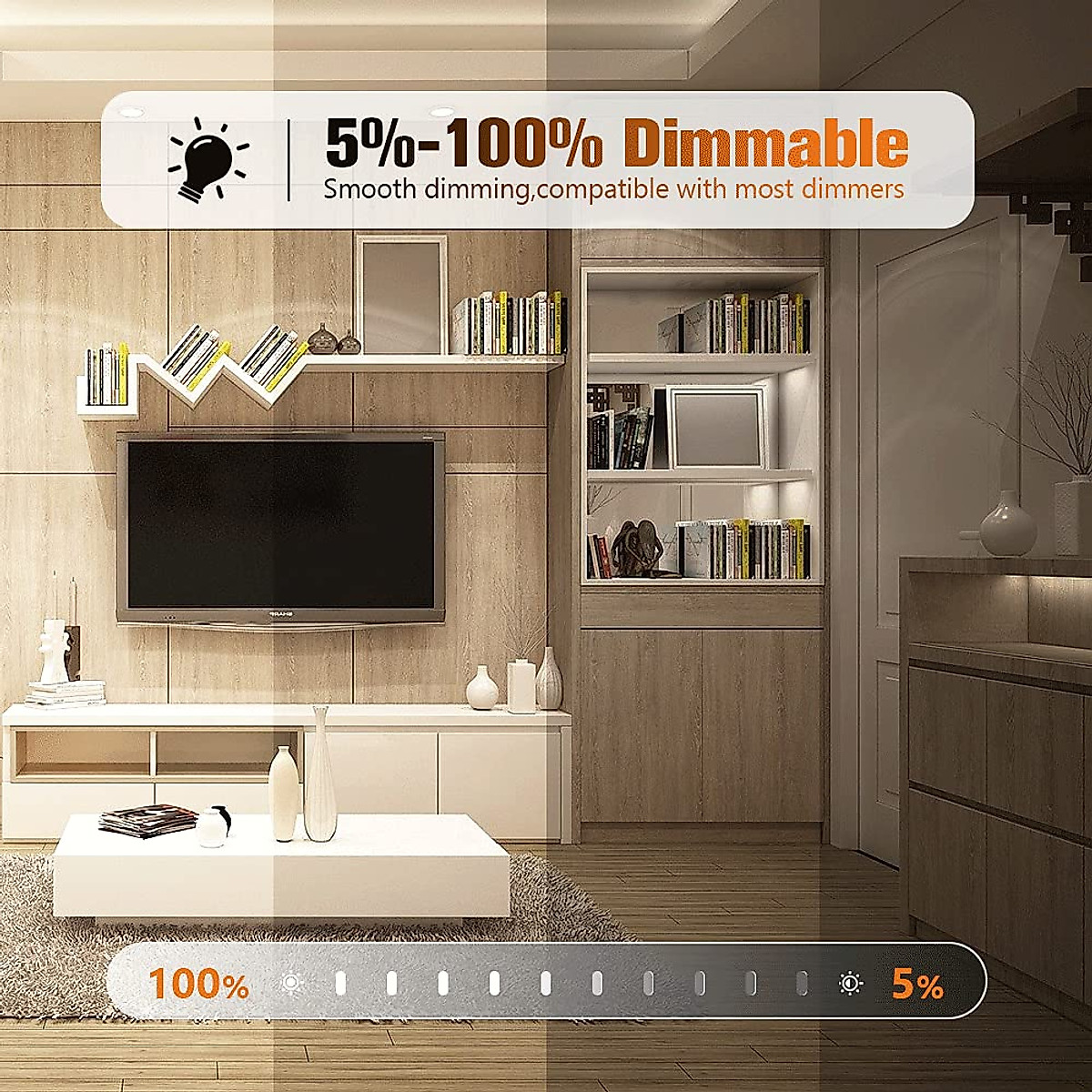 OOOLED Recessed Lighting 6 Inch, Canless LED Recessed Light Fixtures with Junction Box, 12W (100W Eqv), 950LM, 5000K Daylight, Dimmable LED Downlight and Ceiling Lights LED, ETL Listed, 12-Pack