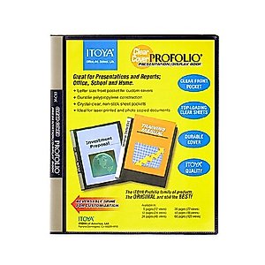 Itoya Clear Cover Profolio Presentation Books 24 pages (48 views) [PACK OF 2 ]