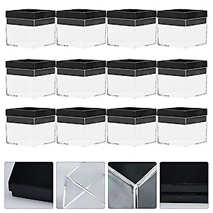 Baluue 12pcs Clear Acrylic Display Case Countertop Box Cube Transparent Display Box Pop Figures Display Collectibles Stone Mineral Specimen
