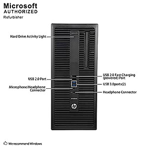 HP EliteDesk 800 G2 6th Gen Tower Business Desktop Computer, Intel Core i3 6100 3.7GHz,16G DDR4, 240G SSD, 2T, WiFi, BT 4.0, USB 3.0, VGA, DP, Win 10 64-Bit Supports EN/ES/FR(CI3)(Renewed)