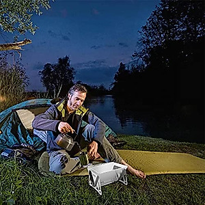 JPSDOWS Folding Grill, Stainless Steel Camping Grill Stove, Ultralight Campfire Stand, Tabletop Outdoor Smoker BBQ Grill for Picnic Garden Terrace, Outdoor Stove Burner, Hiking Travel Picnic BBQ