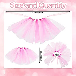 12 Pieces Mini Tutu Table Skirt Wine Bottle Cover Tutu Skirt Tulle Tutu Table Skirt Decor Tutu Garland Tulle Table Centerpieces for Wedding Baby Shower Cake Dessert Birthday Party (Pink and White)