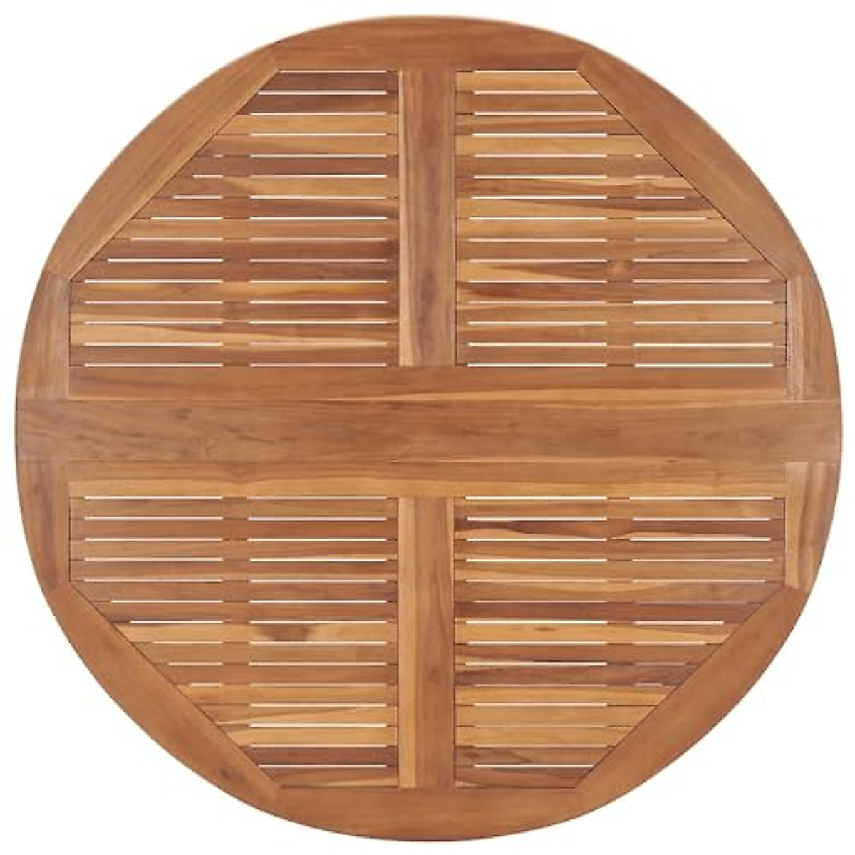 vidaXL 5 Piece Folding Patio Dining Set in Solid Teak Wood - Round Table, 4 Chairs, Outdoor Al Fresco Dining, Garden Patio Furniture, Portable and Foldable Design, Sturdy Wooden Frame