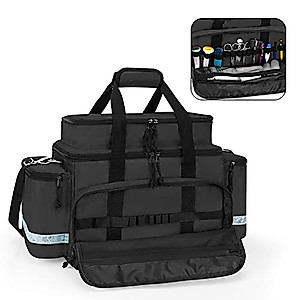 Damero First Aid Medical Bag, Medical Trauma Bag Empty with 2 Removable Pouches and Dividers, Ideal for EMT, EMS, Paramedics, Black