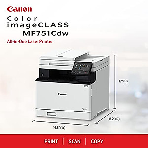 Canon Color imageCLASS MF751Cdw - Multifunction, Duplex, Wireless, Mobile-Ready Laser Printer with 3 Year Limited Warranty