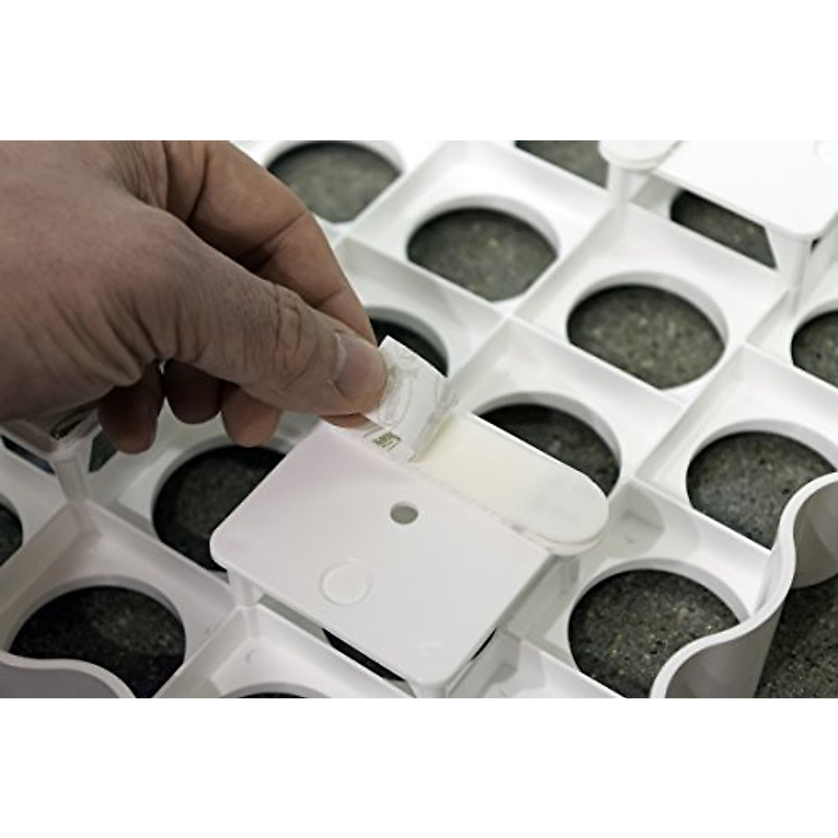 Storage Theory Peel and Stick Plastic Cafe Wall Caddy White - Kcups Holder Wall Mount with 28 Capacity Single Serve Coffee or Tea Pod Wall Display