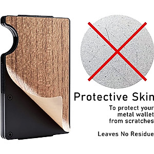 ANTWAY Metal Wallet Sticker Skin Protector Set 5 Pieces, PVC Film Skin Wrap Protective for Card Holder, 3D Wrap Skins for Slim Wallet, Protective Skin of Metal Wallet for Men and Women (Deep)