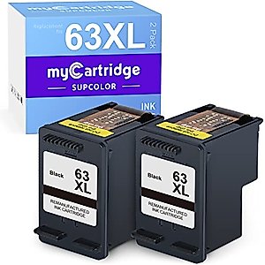 myCartridge SUPCOLOR Remanufactured Ink Cartridge Replacement for HP 63XL 63 XL to use with Envy 4520 4512 Officejet 3830 3883 5255 5258 4650 DeskJet 1112 3637 1110 3632 (2 Black)