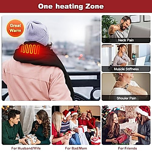 Qdreclod Electric Heated Scarf for Women Men Rechargeable Winter Scarf with Battery Long Shawl Christmas Warm Gifts for Women