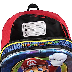 Nintendo Super Mario Bros All Over Character Molded Iridescent 16" Backpack