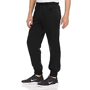 MediChic Mens Scrubs Stretch Scrub Joggers Pants with Six Pockets, Available in Over Eight Colors Black