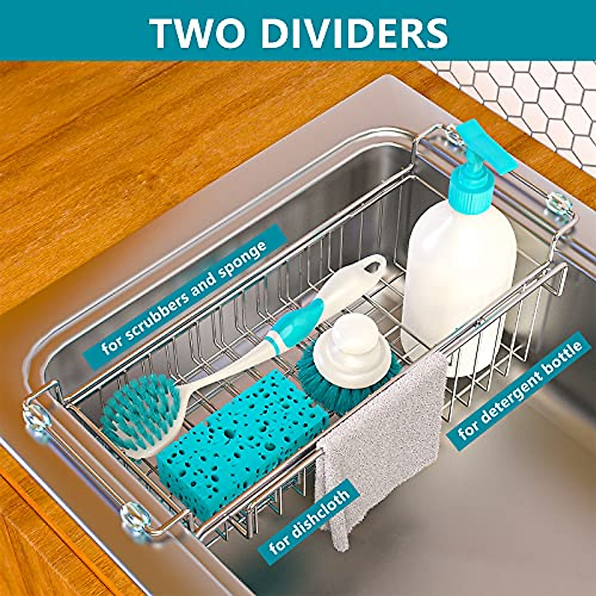 FavoThings Expandable Sink Caddy + 2 Pack Under the Sink Organizer Bundle