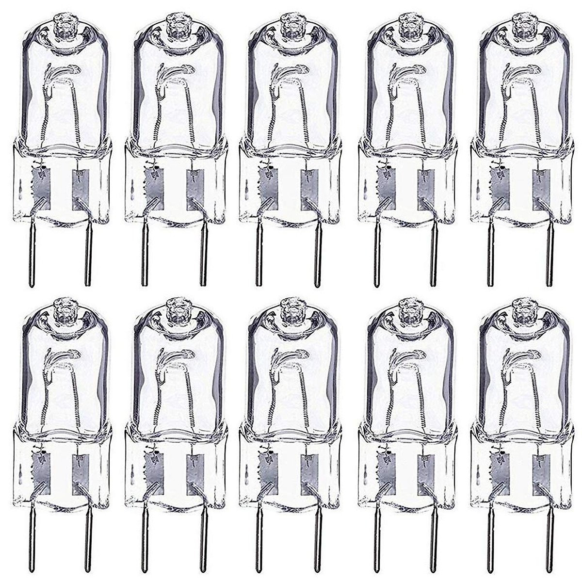 50W Halogen Light Bulbs G8 G8 50Watt 120V Halogen Light Bulbs T4 JCD Type 120V Bi-Pin Base G8 Halogen Lamp for Accent Under Cabinet Puck Landscape Lighting,Clear Lens,Warm White 2700K,10 Pack