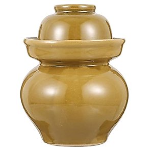 GOOFFY fermentation 1kg Terracotta Traditional Chinese Fermenting Jar Stoneware Pickles Jar with Water Sealed Airlock Lid Ceramic Food Canister Bottle for Pickling Kimchi Sauerkraut tank