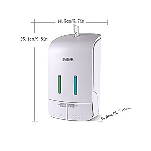 Soap Pump Dispenser Household Bathroom Hospital School Office Double Head Punch-Free Manual Wall-Mounted Soap Dispenser Resin Soap Dispenser White Bottles Dispenser (Color : Gold)