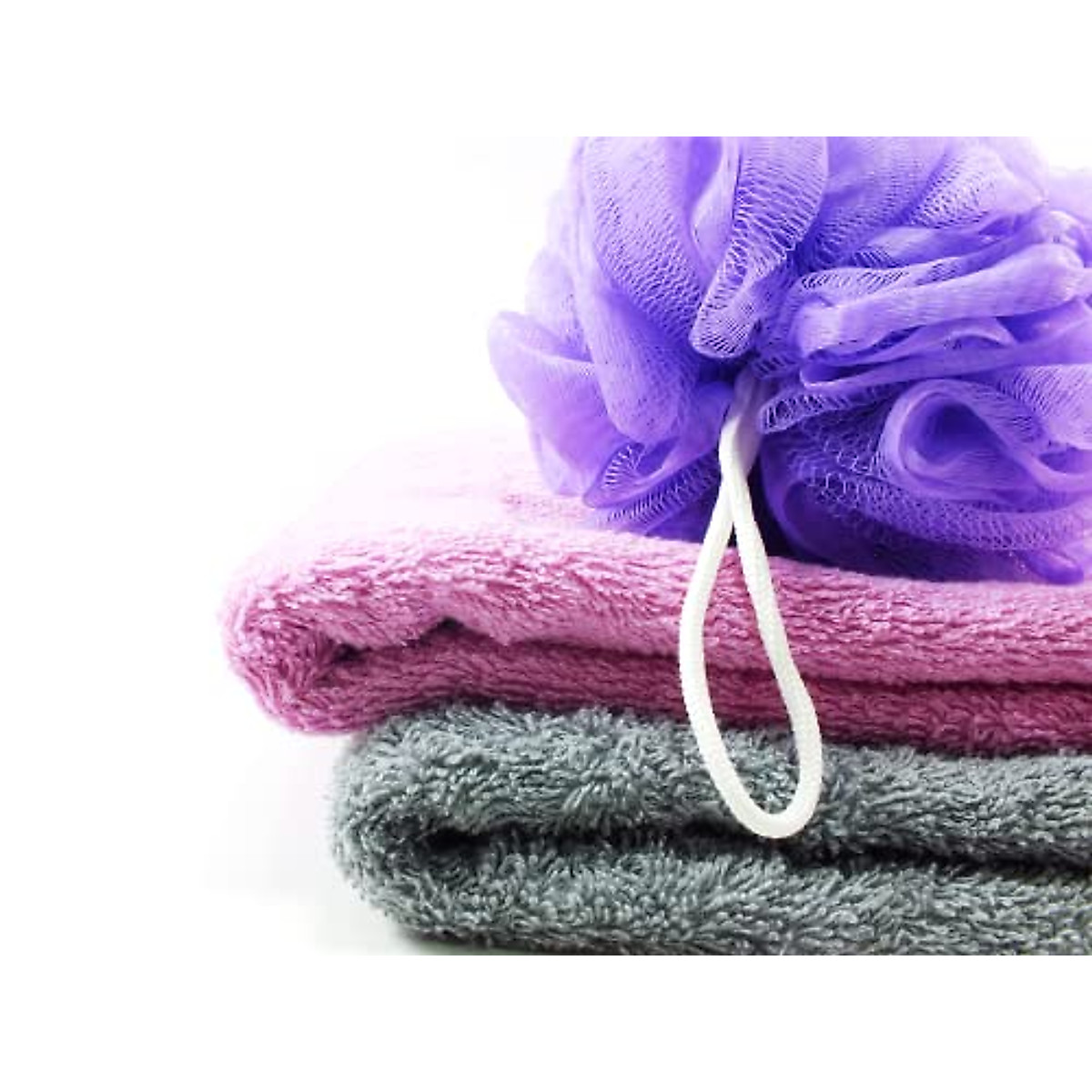 Pack of 5 Individually Wrapped Bath Shower Sponge Loofahs Mesh Pouf Ball Scrubber Assorted Colors (1)