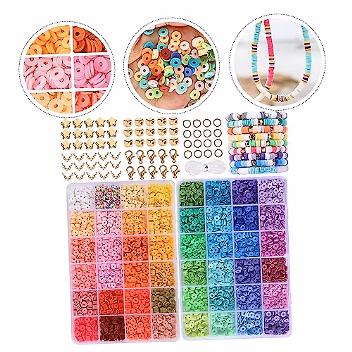 EXCEART 1 Set Black Stone Beads Colorful Clay Beads DIY Jewelry Making Set Arts and Crafts Kit Adult Craft Kits Fashion Necklace Bracelet Beads Girls Bracelet Making Kit Bracelet Maker Kit