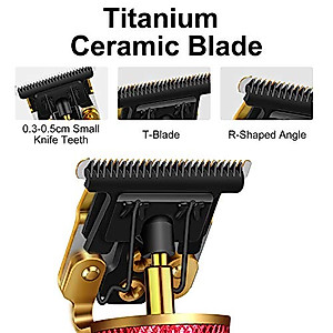 candyfouse Hair Clippers for Men,Cordless Rechargeable Hair Trimmer Metal Body Cutting Grooming Kit Beard Shaver Barbershop Professional (Rainbow)