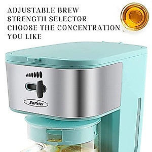 Sunvivi Iced Tea Maker with 3 Quart Glass Pitcher, Iced Coffee Maker Brewing System with Strength Selector, Infusion Pitcher for for Ground Coffee, Taste Customization, Green