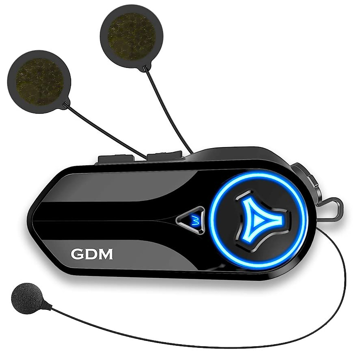 GDM VENOM Motorcycle Helmet with GDM HYPERSONIC Bluetooth Intercom Matte Black (Iridium & Clear Shields, Large)
