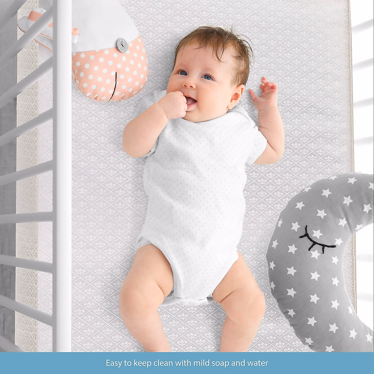 LA Baby 3" Waterproof Mini/Portable Crib Mattress Pad with 100% Organic Cotton Layer, for Non-Full Size Cribs Only - Made in USA