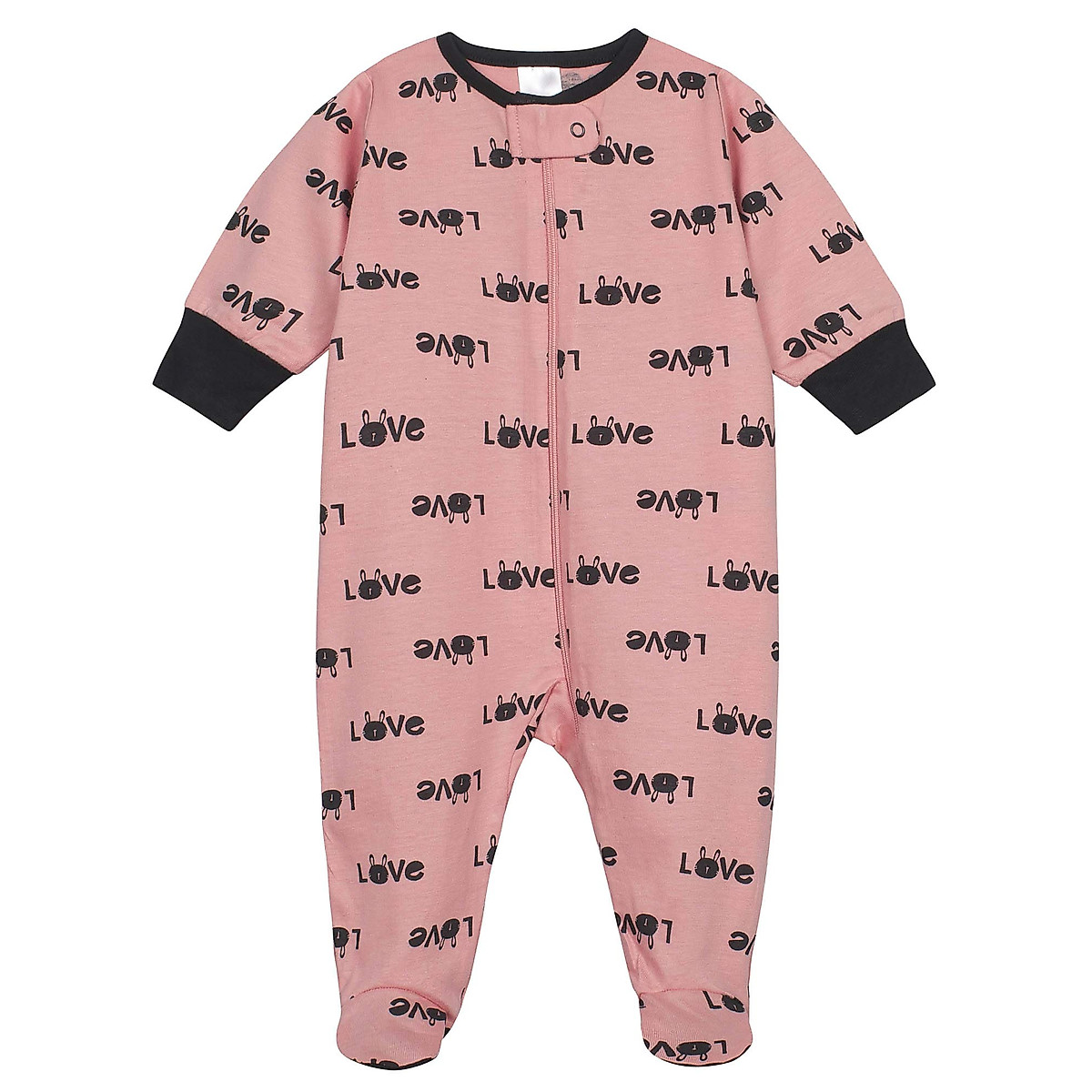 Onesies Brand Baby Girls' 4-Pack Sleep 'N Play Footies Multi Pack, Bunny Pink, 0-3 Months