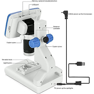 Andonstar AD205 Digital Microscope 200X Magnification USB LCD Microscope for Children, Student, Hobbyist DIY, with Slides Kit School Lab Fun&Educational Plant Insect Specimen Slides Observation