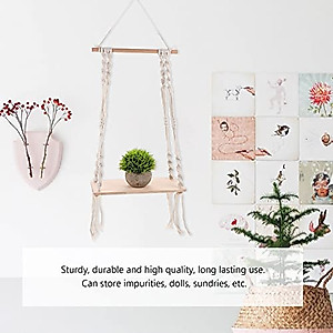Garneck Home Decor Wall Mounted Shelves Macrame Wall Hanging Shelf Handmade Macrame Shelf Woven Hanger for Plants and Decor Hanging Bohemian Shelf Plants Decor Decoraciones para Salas De Casa